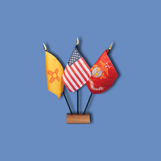 Wood base for three 4x6" flags