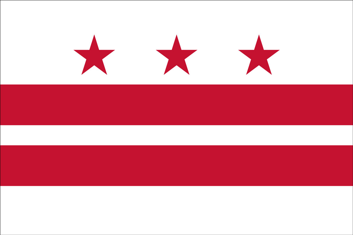 2x3' Nylon flag of Washington, DC